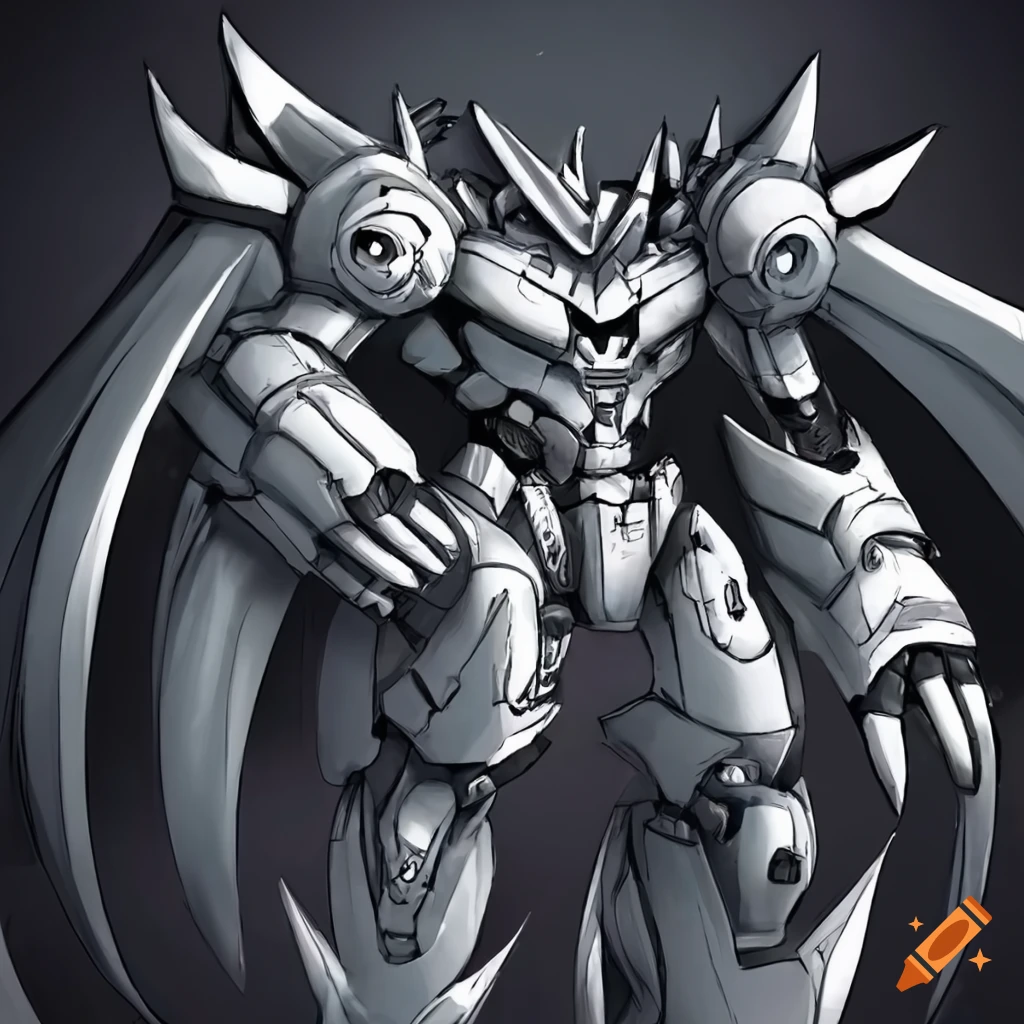 Anime mecha inspired by digimon style on Craiyon
