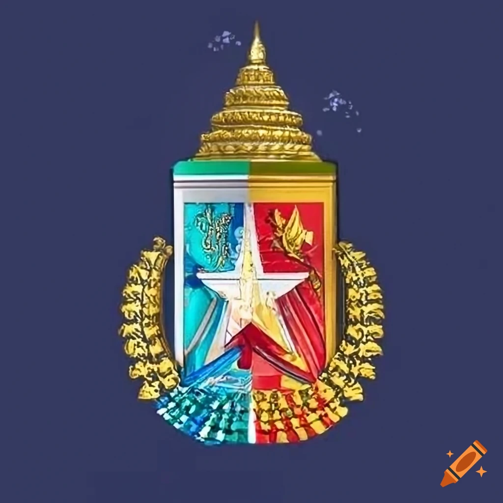 Emblem featuring thailand and germany flags on Craiyon