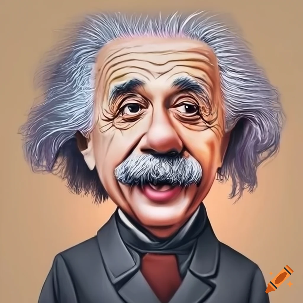 Albert Einstein Cartoon Gezicht Albert Einstein Cartoon Hi Res Stock