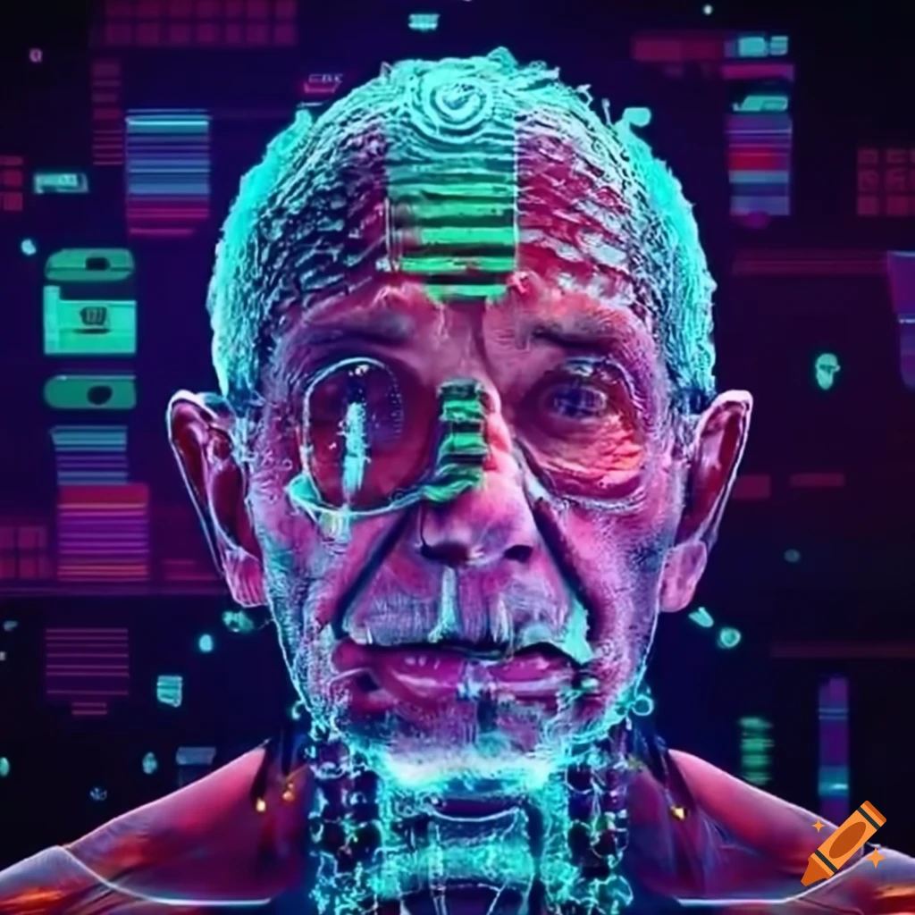 Middle-aged man with a technological device on Craiyon