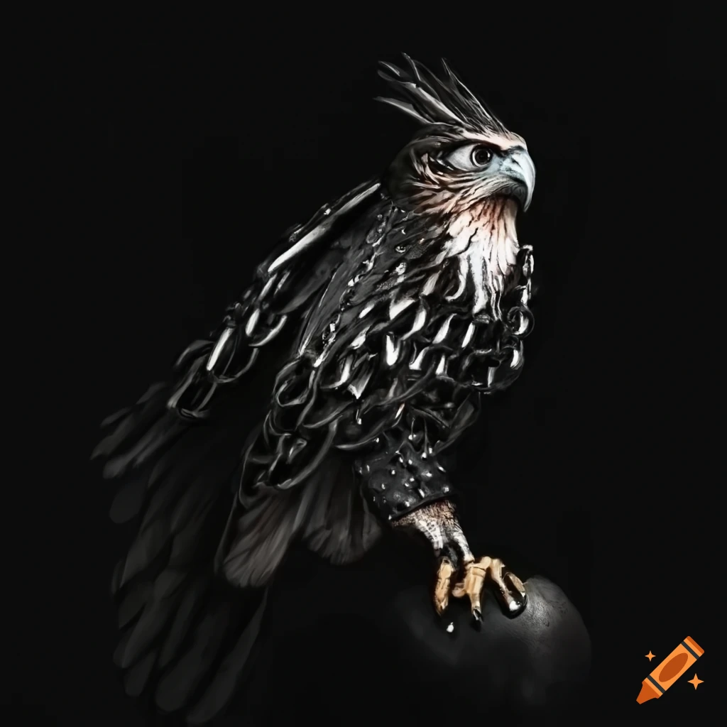 Hawk bird with a punk rockstar outfit on Craiyon