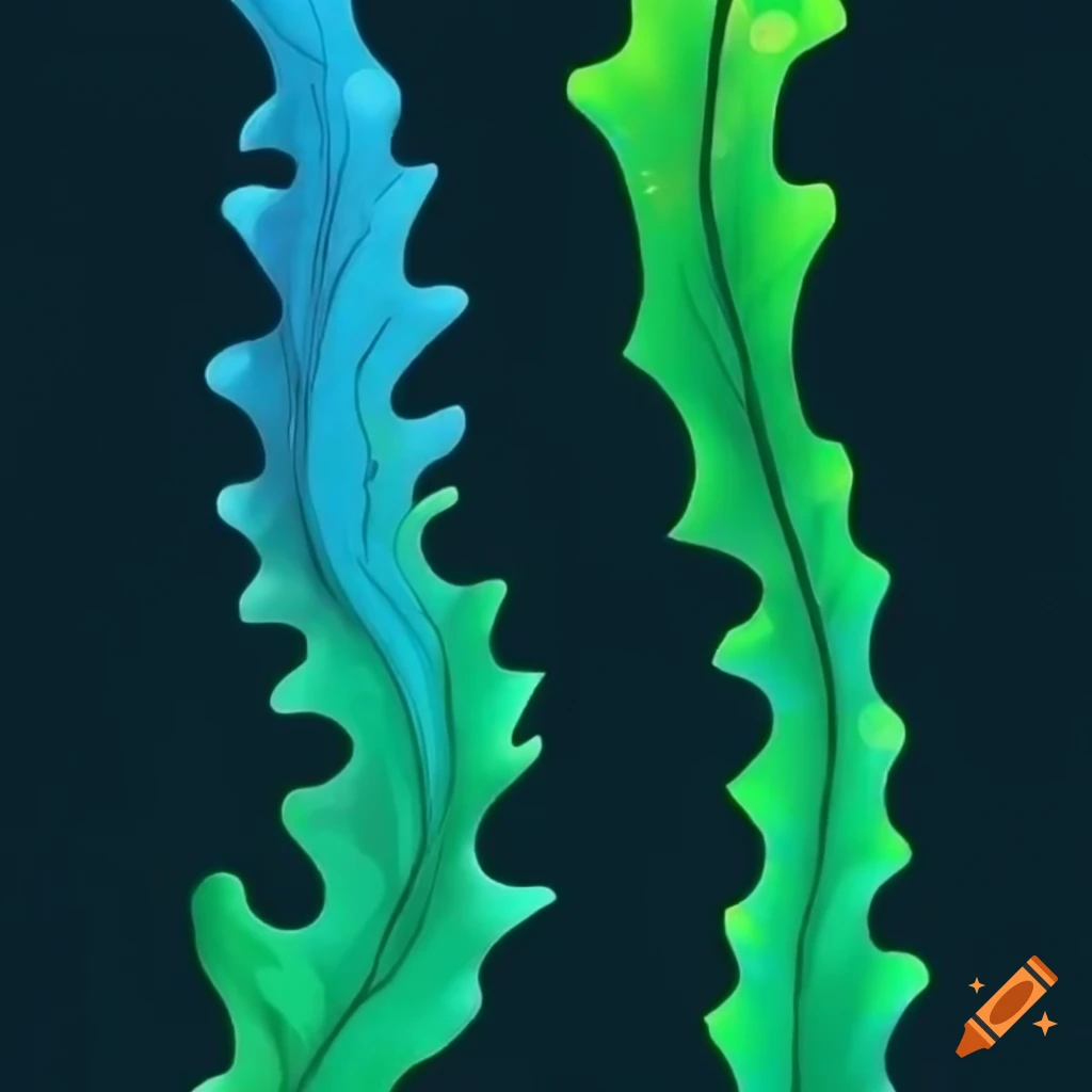 Modern vertical seaweed design for icon on Craiyon