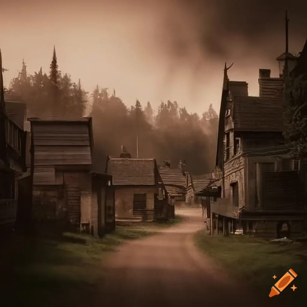 1880s town next to a forest on Craiyon