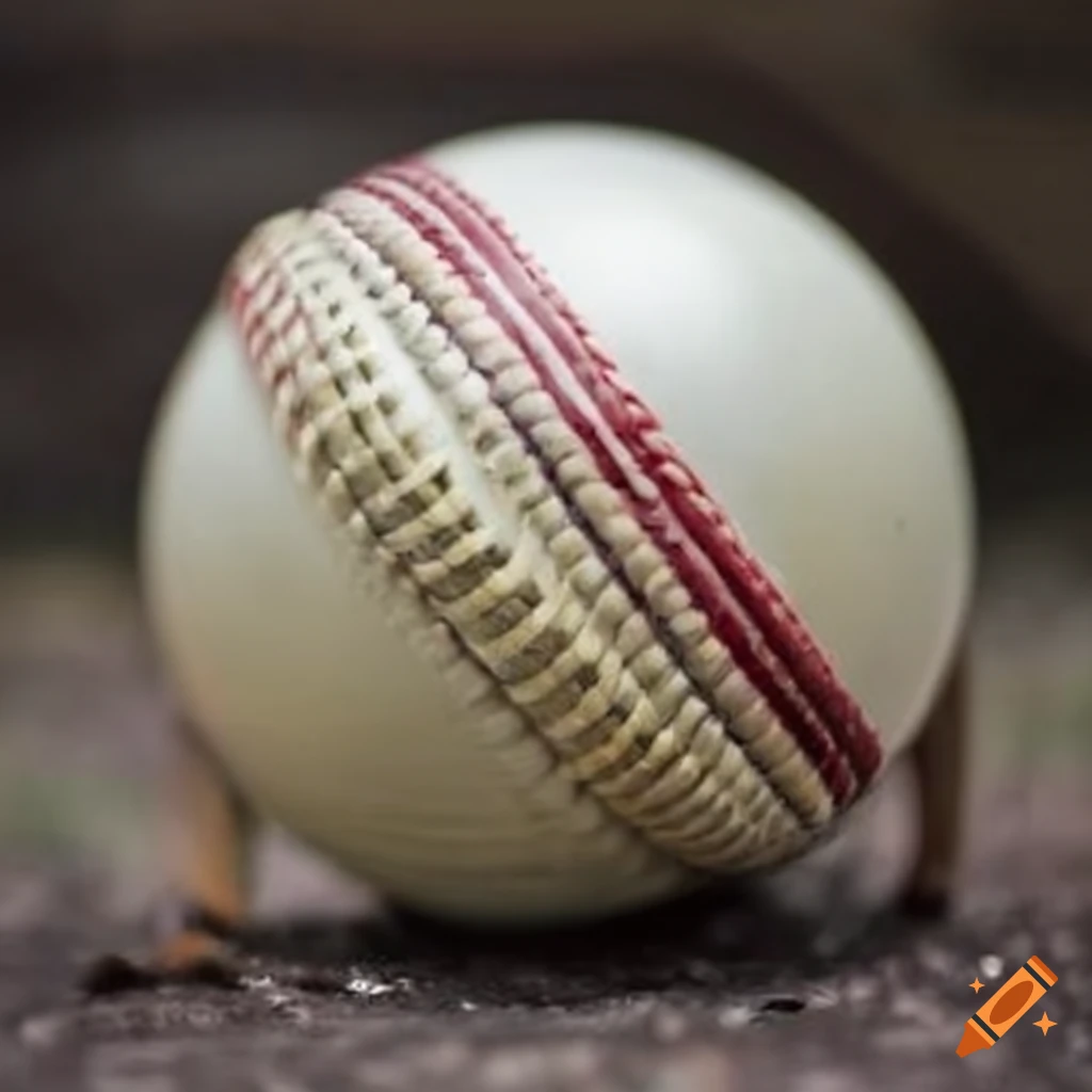 Cricket ball in white color on Craiyon