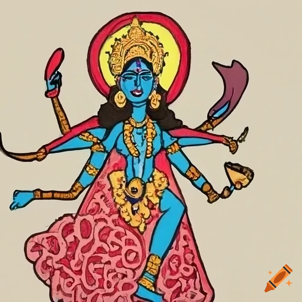 Cute drawing of the goddess kali on Craiyon