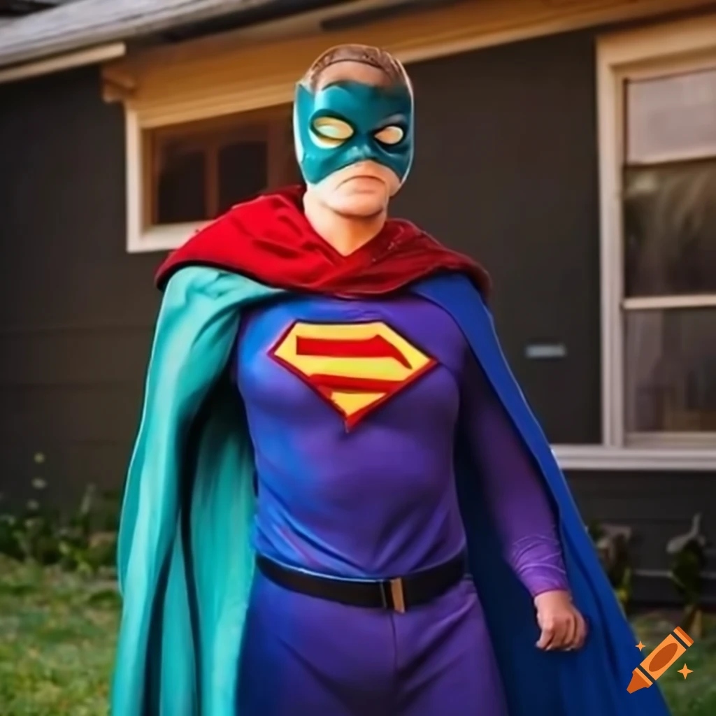 Realtor superhero with sold sign in front of home on Craiyon