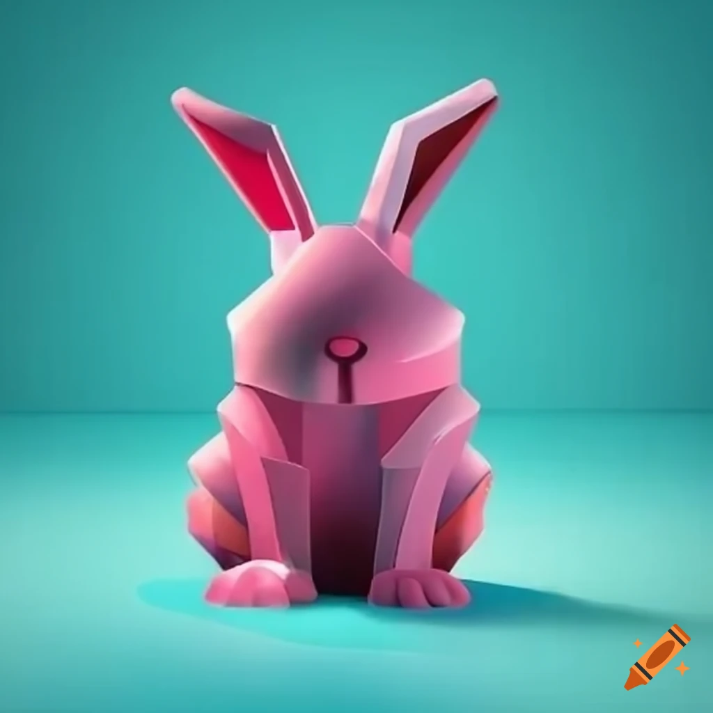 Colorful cubist-style rabbit hiding game for kids on Craiyon
