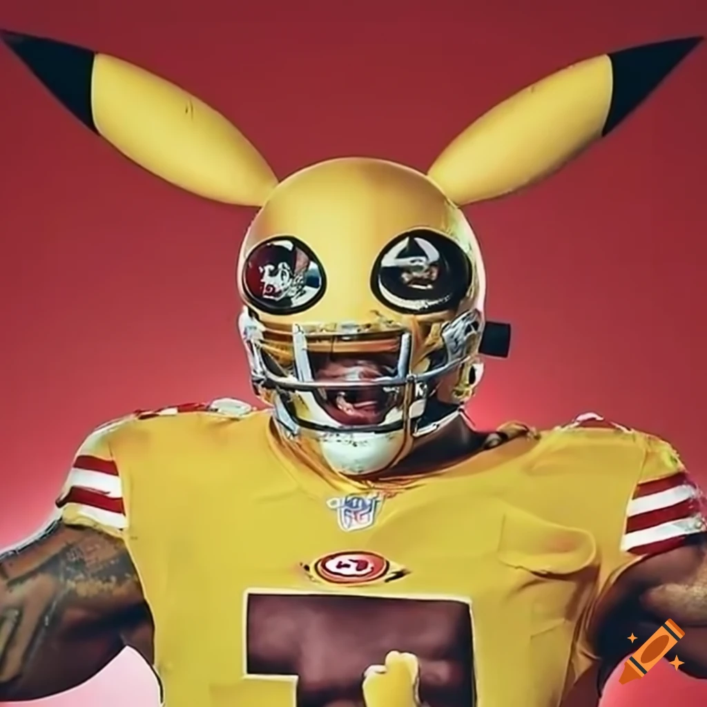 Trent williams 49ers tackle cosplay as pikachu on Craiyon