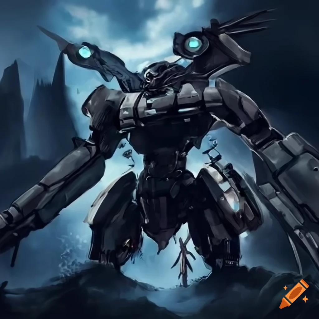 Mecha raven on Craiyon