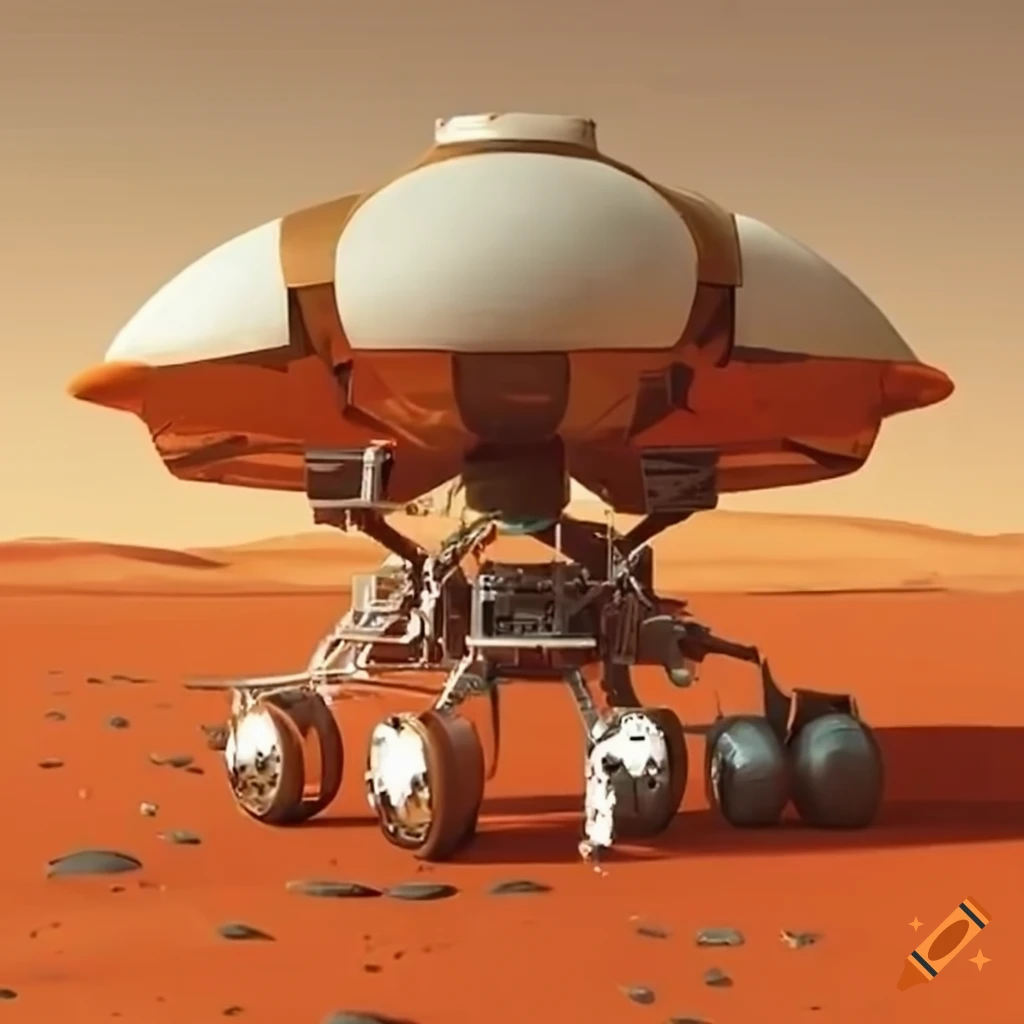 Manned martian vehicle on the red planet on Craiyon