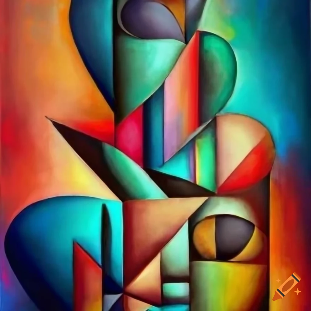 Abstract cubist art piece on Craiyon