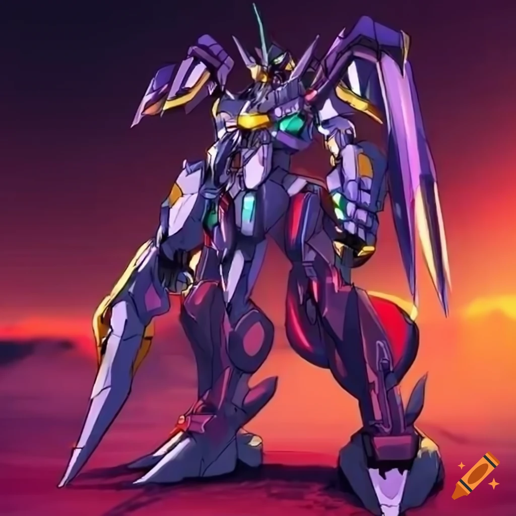 Digimon-style animated mecha design on Craiyon