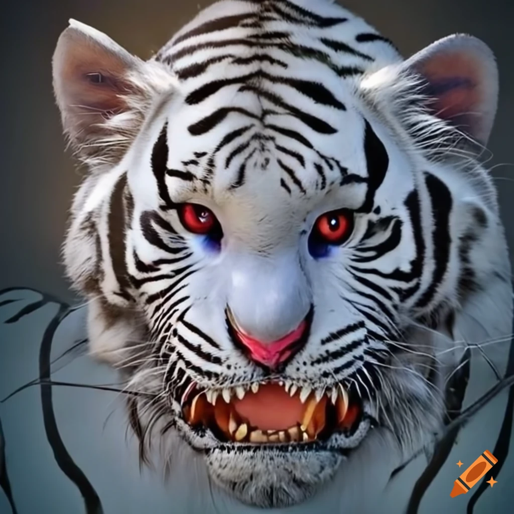 White tiger monster on Craiyon