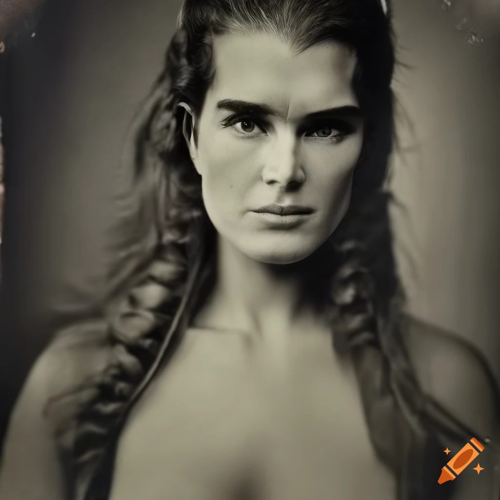 Portrait of Brooke Shields in vintage tintype style by Henri ...
