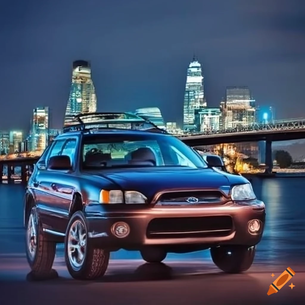Blue 2001 subaru outback in front of lincoln financial field at night ...