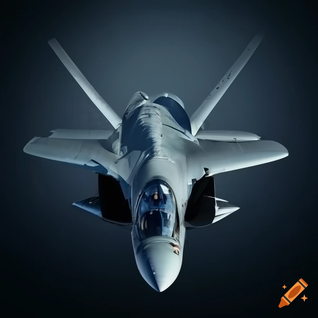 Symmetrical overhead view of a redesigned f-14 tomcat on black ...