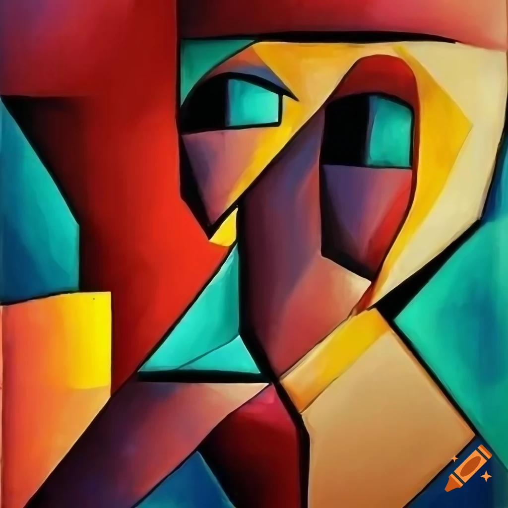 Abstract cubist art piece on Craiyon