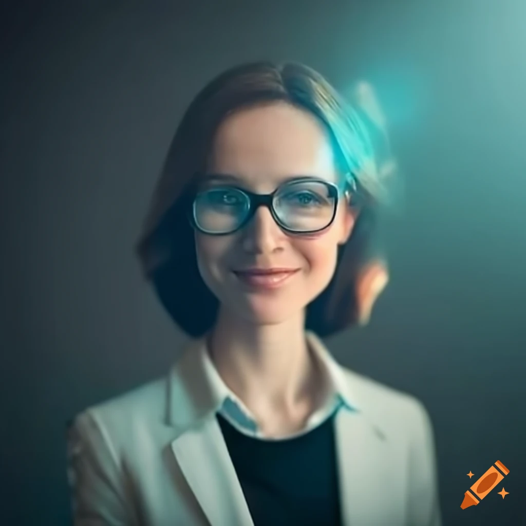 Female department leader smiling in office on Craiyon