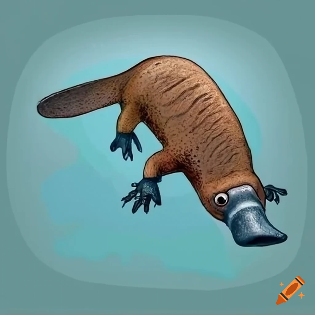 Realistic platypus floating in water on Craiyon