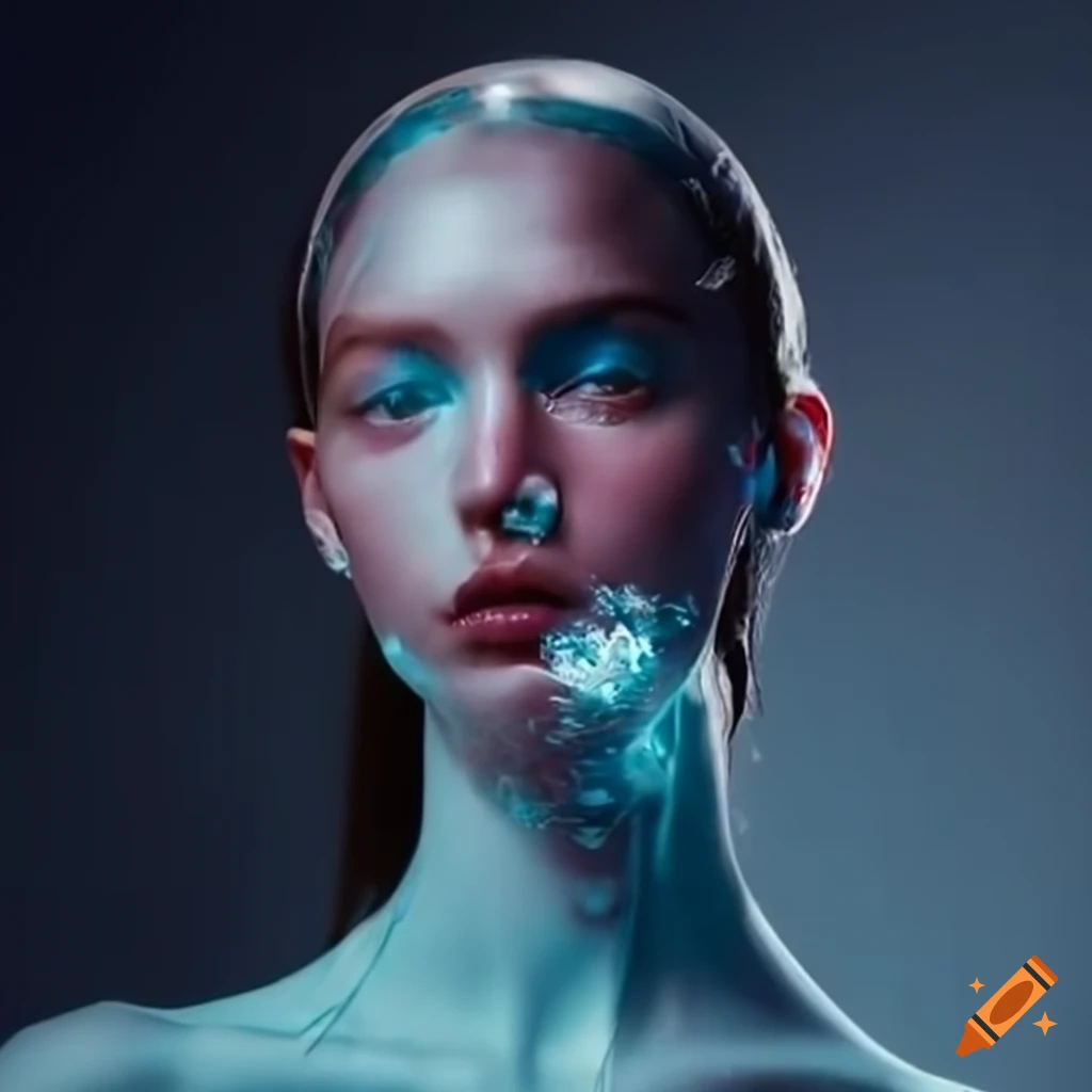 Human body interacting with ice block on Craiyon