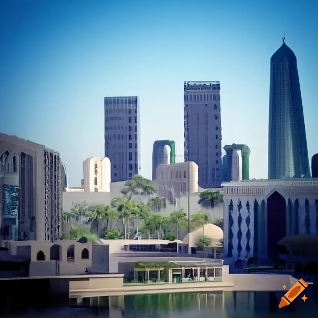 Muscat skyline with skyscrapers on Craiyon