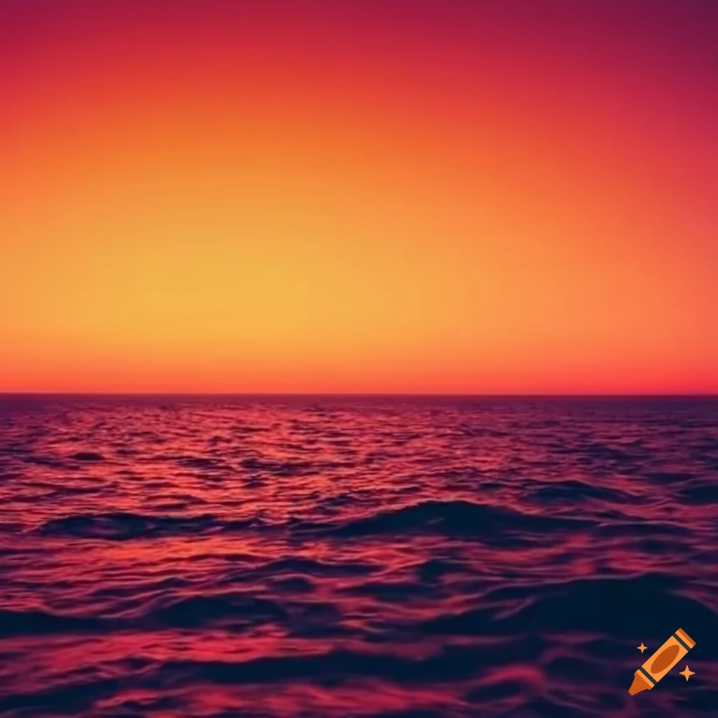 Vibrant sunset over calming retro wave landscape on Craiyon