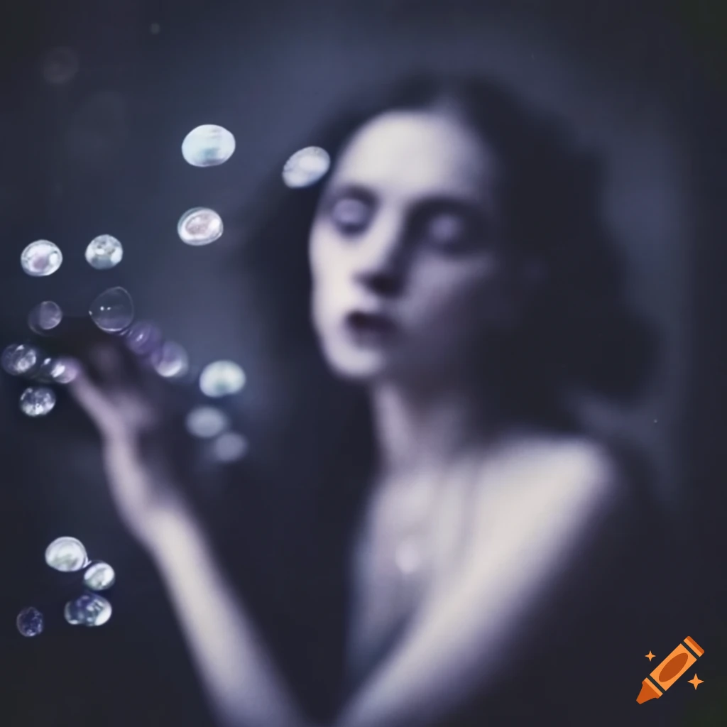 Beautiful woman with floral background in vintage photography style on ...