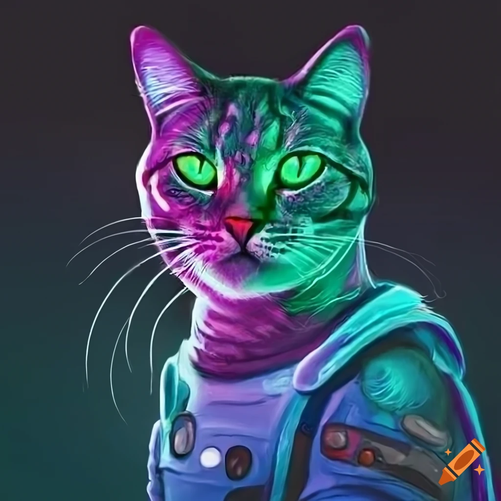 Space cat on Craiyon