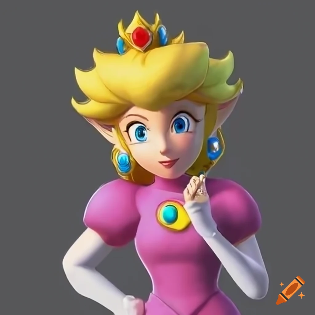 Princess peach and link in royal attire ready for the court on Craiyon