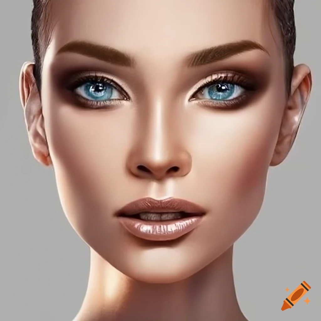 Portrait of a perfect woman's face on Craiyon