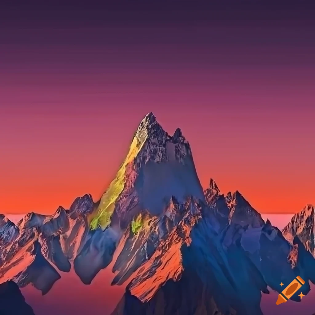 Moebius space shape crashed into mountainside with fine lines and ...