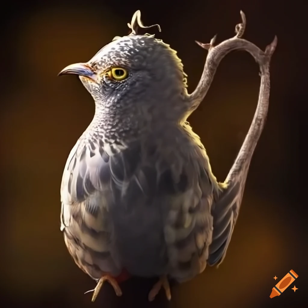 Creature with characteristics of a cuckoo and a jug on Craiyon
