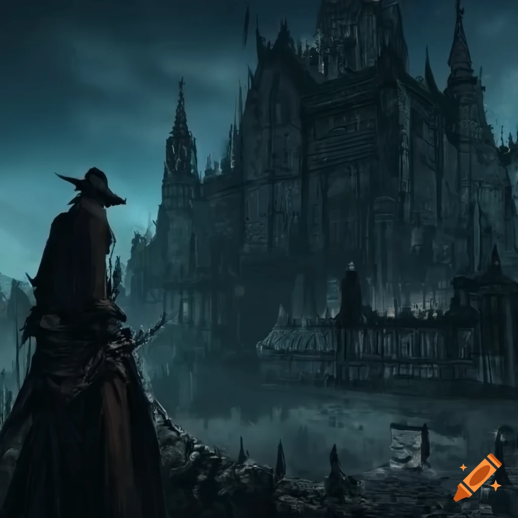 Ancient city inspired by bloodborne game style on Craiyon