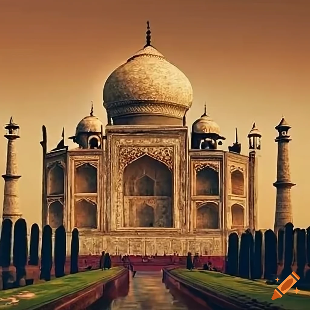 Taj mahal masterpiece in classic rembrandt style on Craiyon
