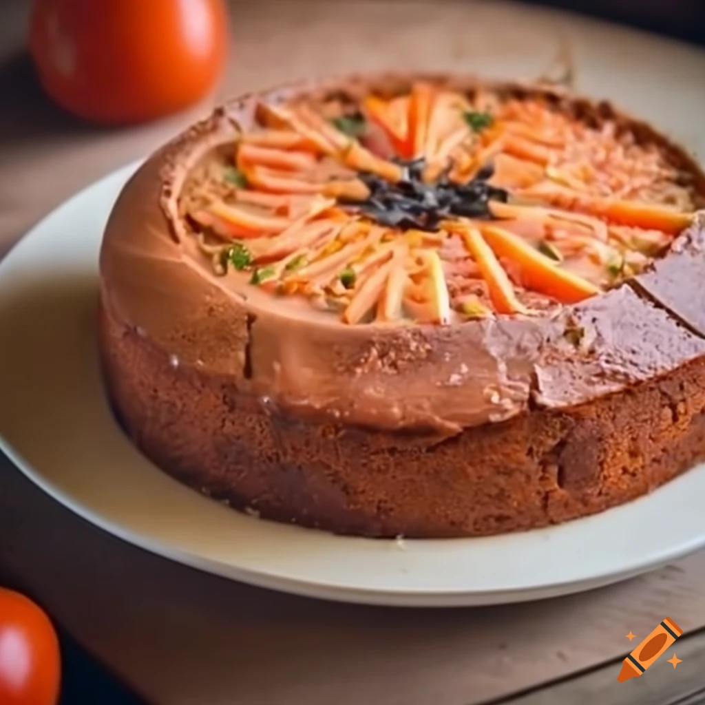 Carrot and tomato cake on Craiyon