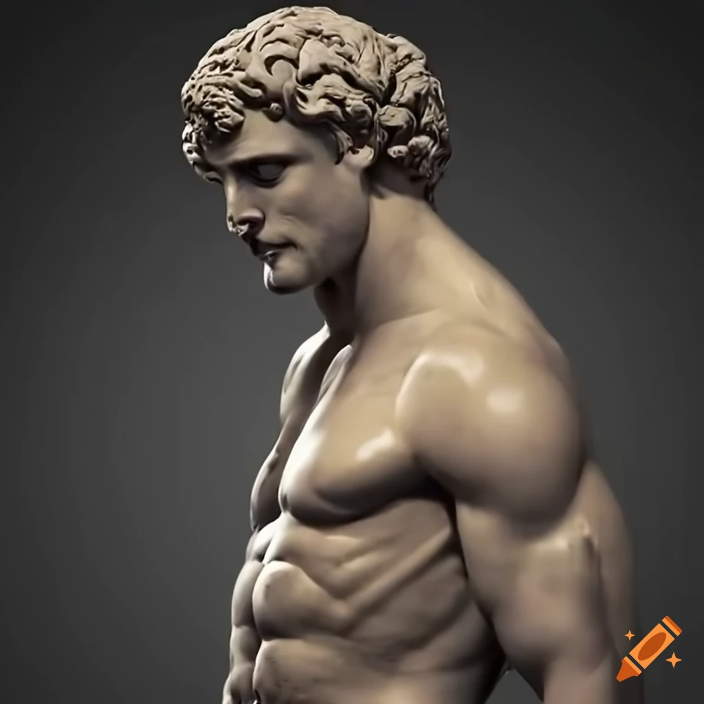 John Snow depicted as an ancient Greek statue in 4K resolution on Craiyon