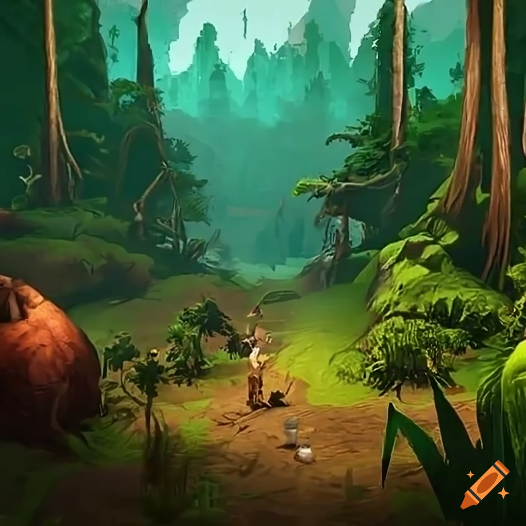 Time-based deforestation survivor game on Craiyon