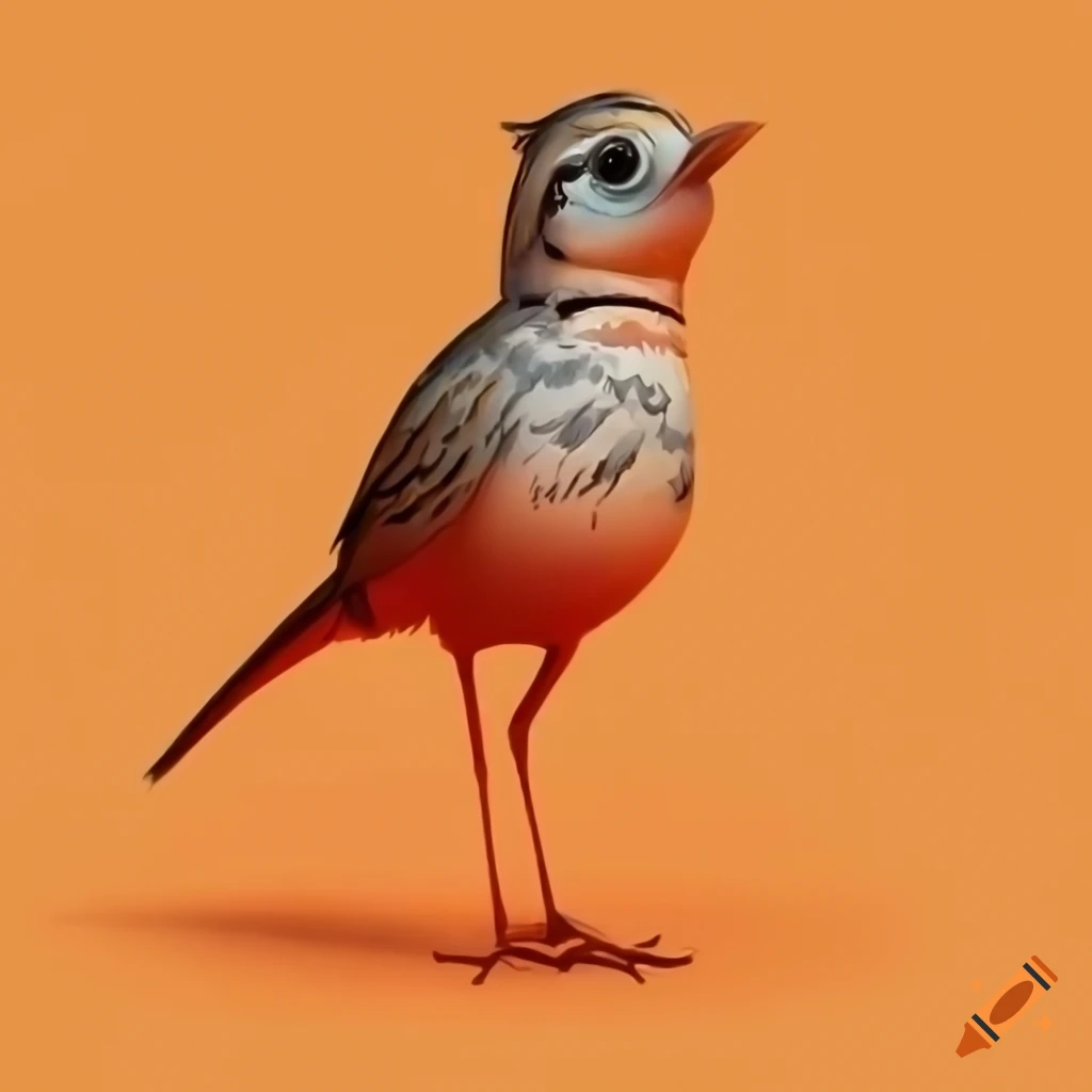 Adorable cartoon orange lark on Craiyon