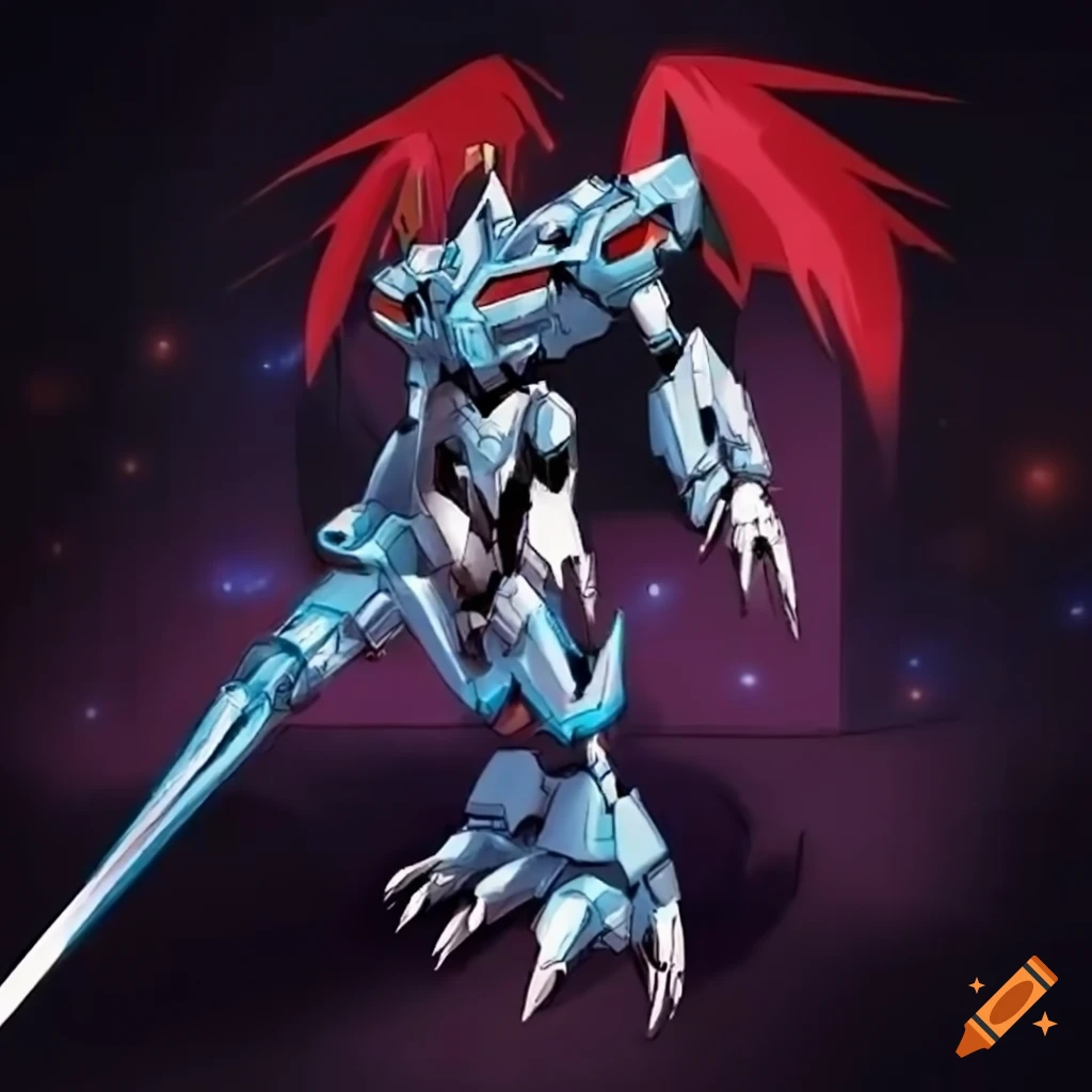 Anime mecha inspired by digimon style on Craiyon