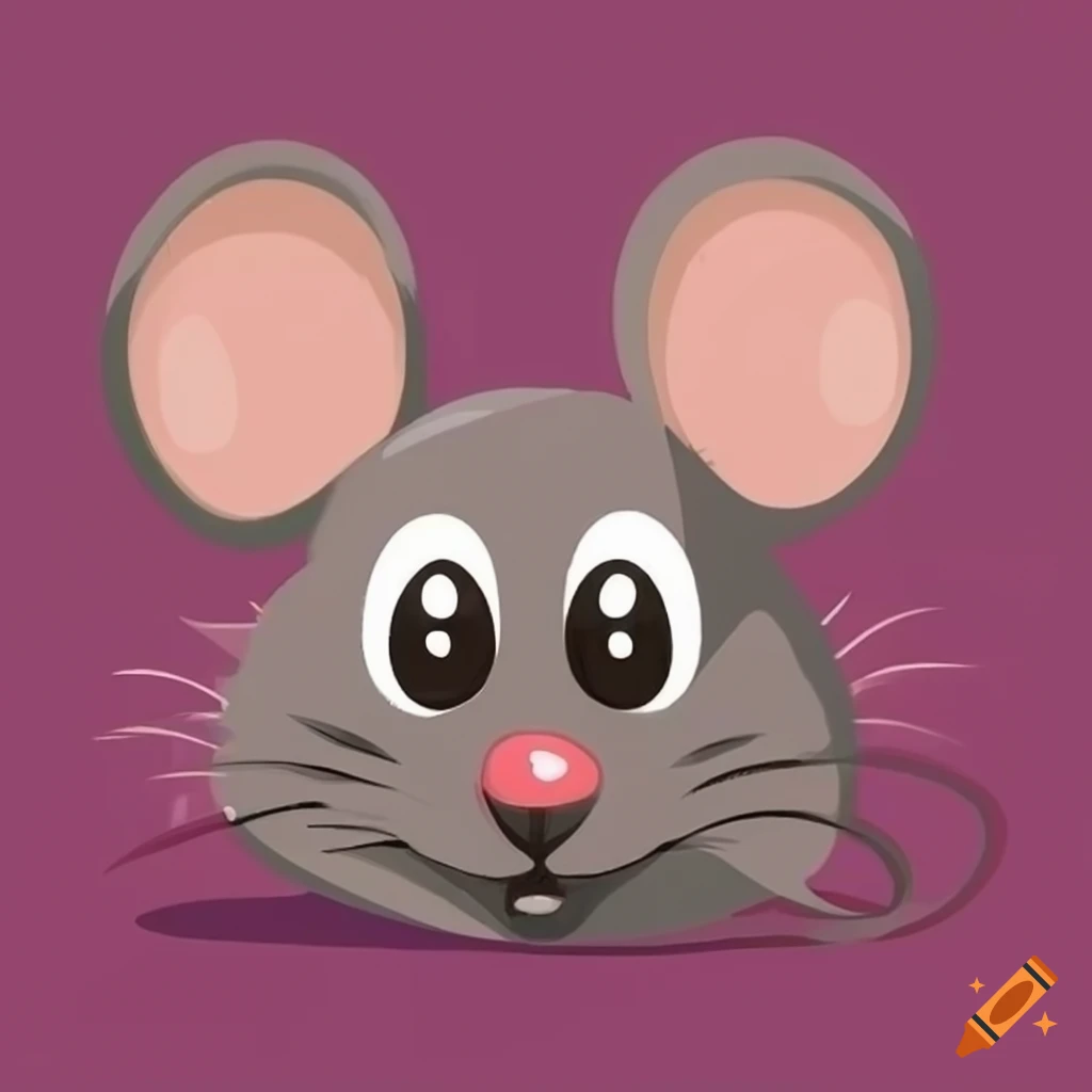 Mouse face in cartoon style on Craiyon