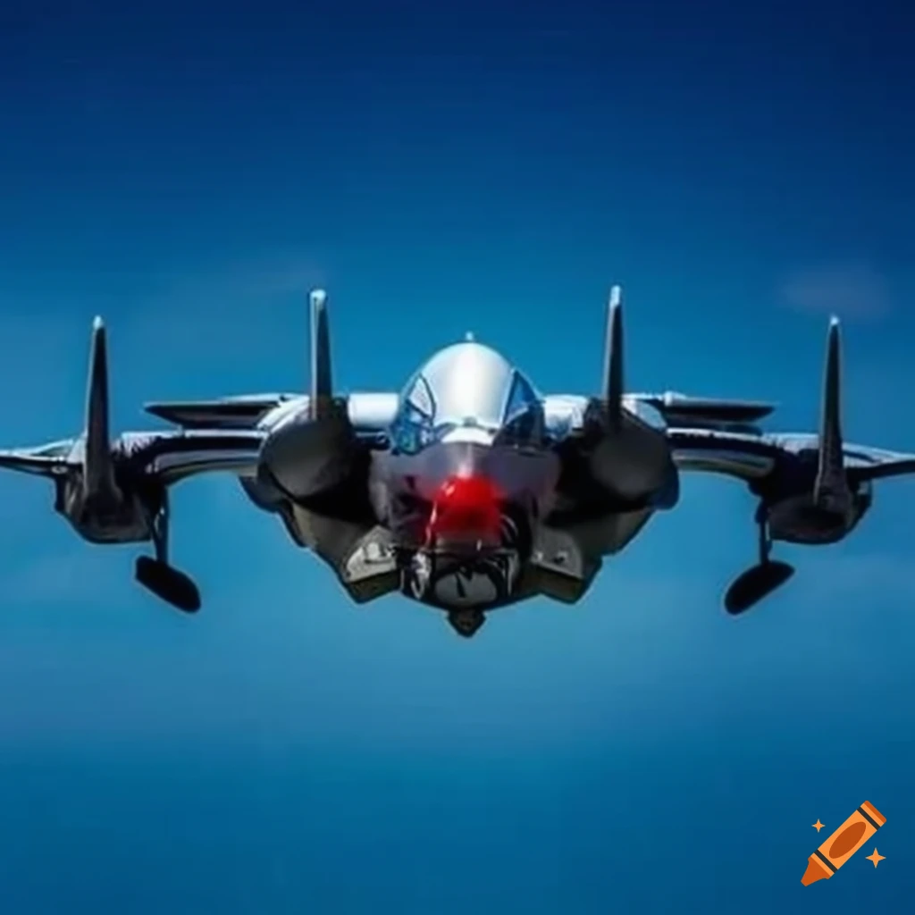 Unique futuristic jet fighter inspired by the p-38 lightning on Craiyon