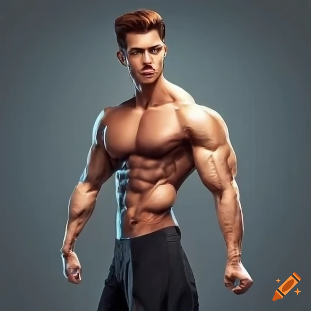 Dynamic action pose of a handsome and attractive man with an ideal ...