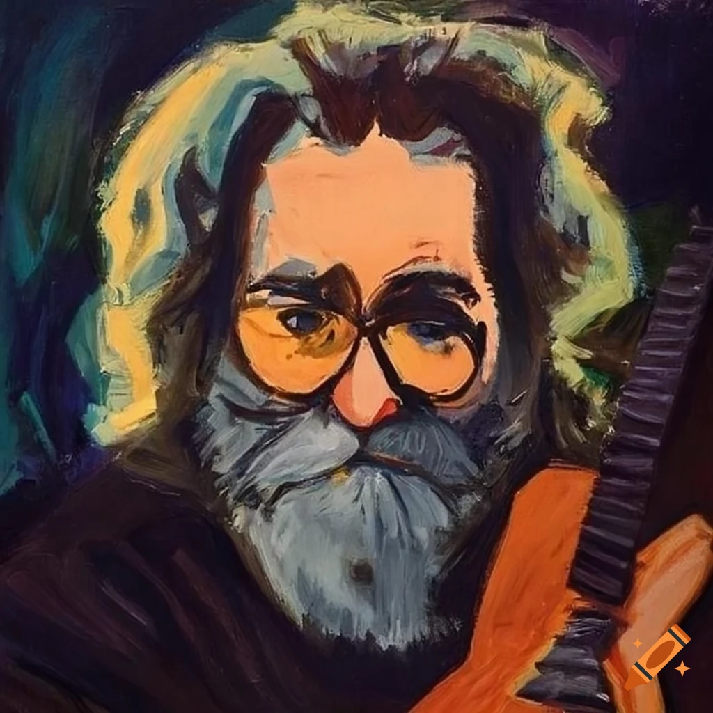 Portrait of Jerry Garcia by Ernest Ludwig Kirchner on Craiyon