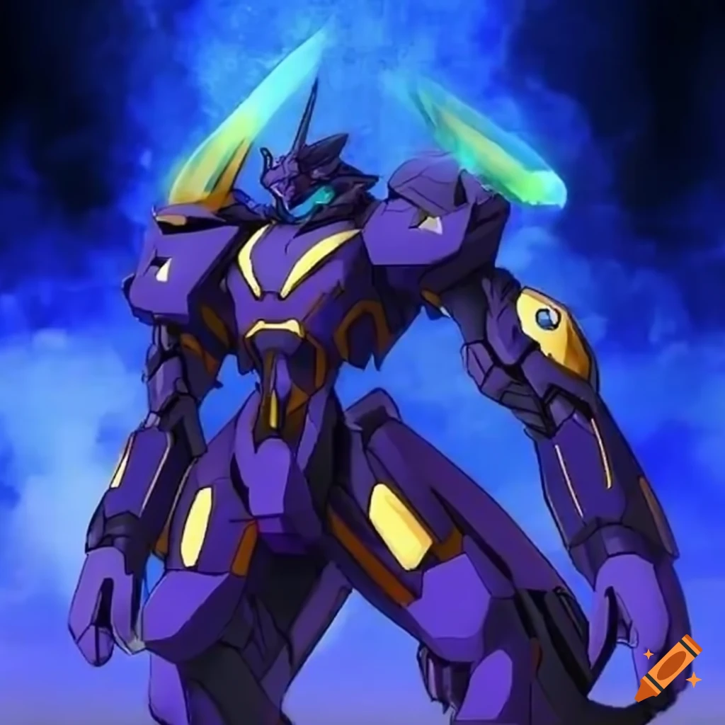 Digimon-style anime mecha on Craiyon