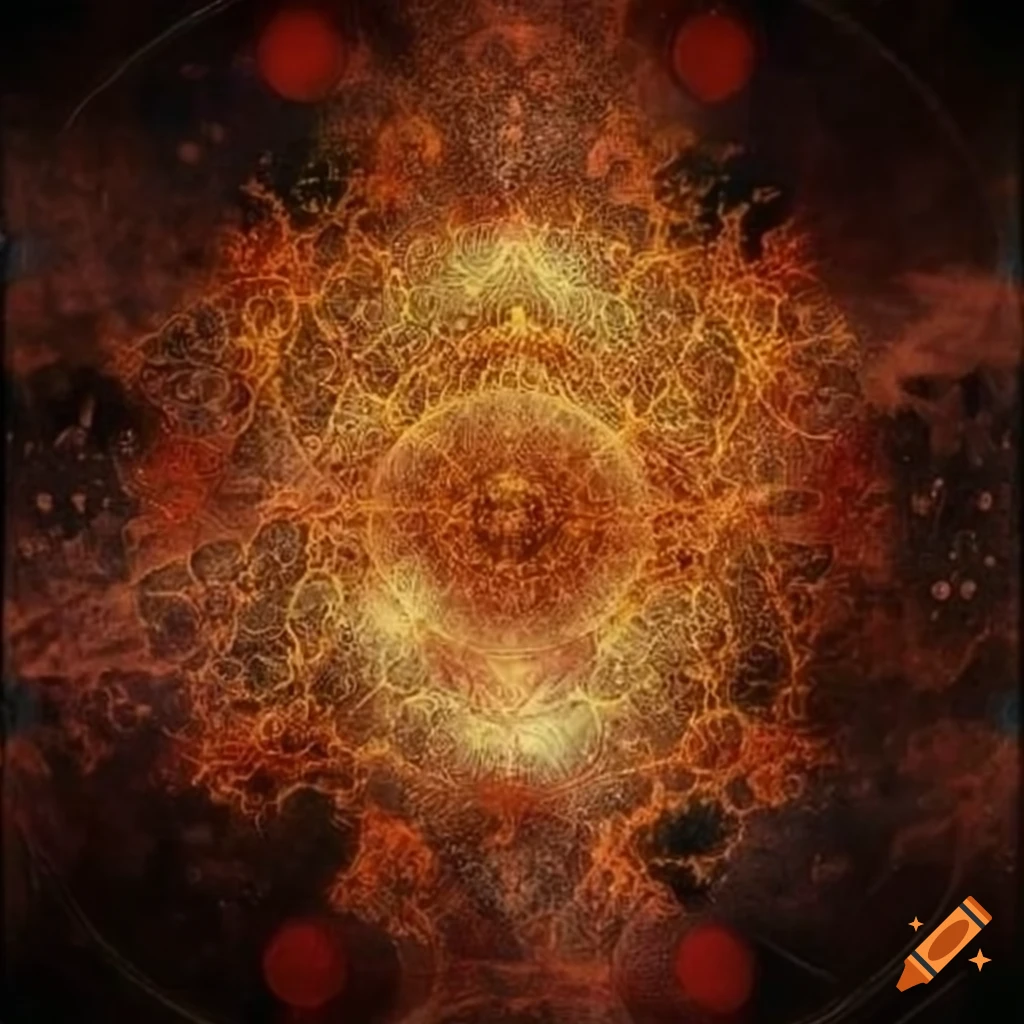 Esoteric metaphysical illustration of atoms on Craiyon