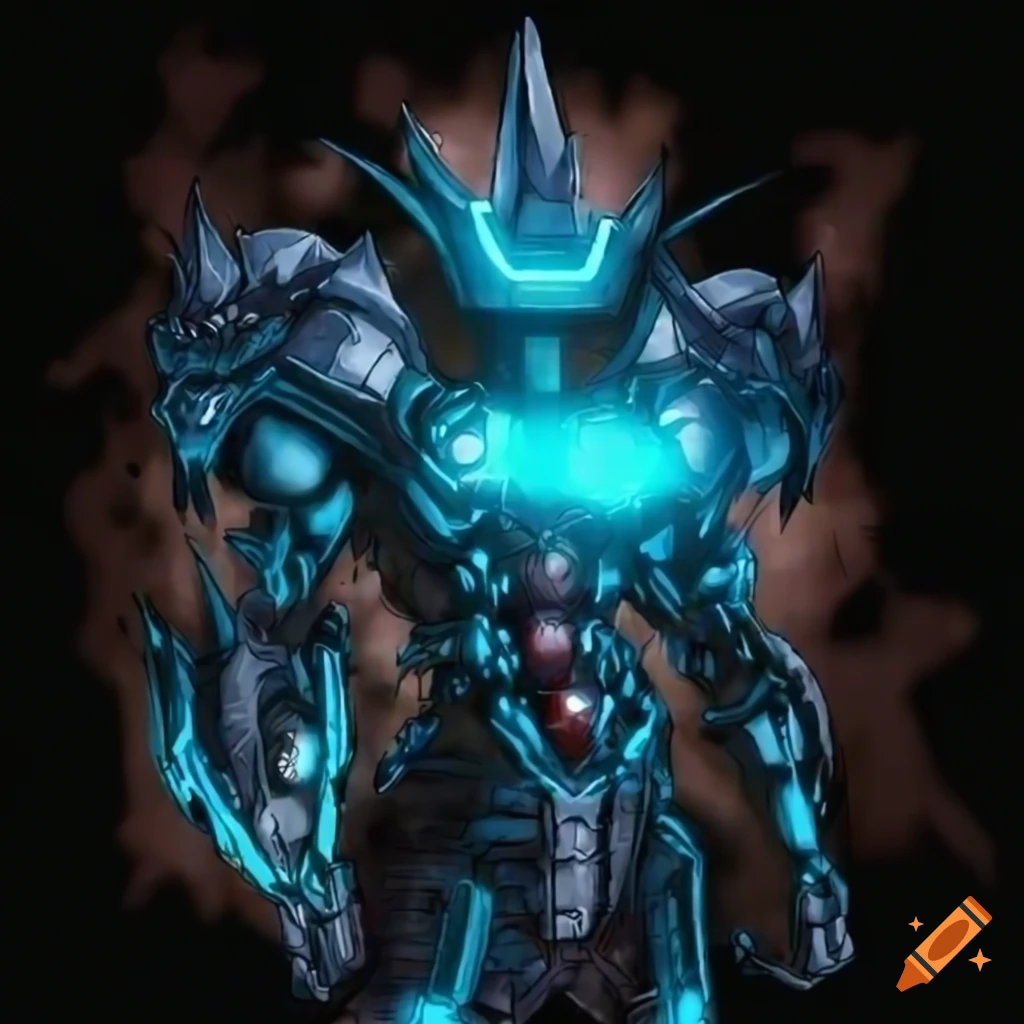 Detailed cyber monster illustration in yugioh anime style on Craiyon