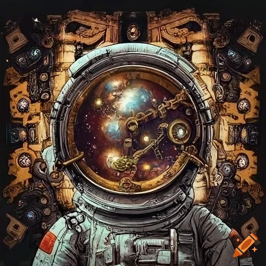 Steampunk astronaut exploring deep space on Craiyon