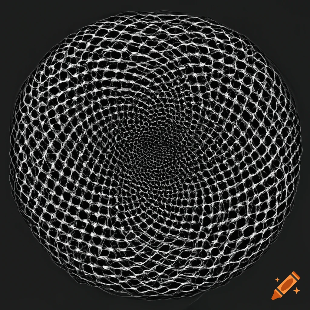 Spirograph patterns in black and white on Craiyon