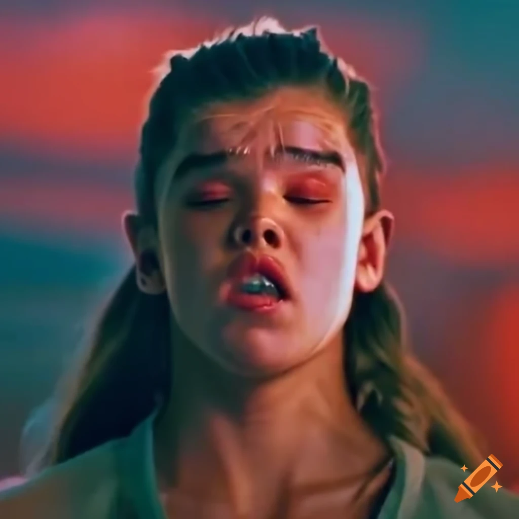 Hailee steinfeld exhausted martial arts fighter in a scene from a 90s ...