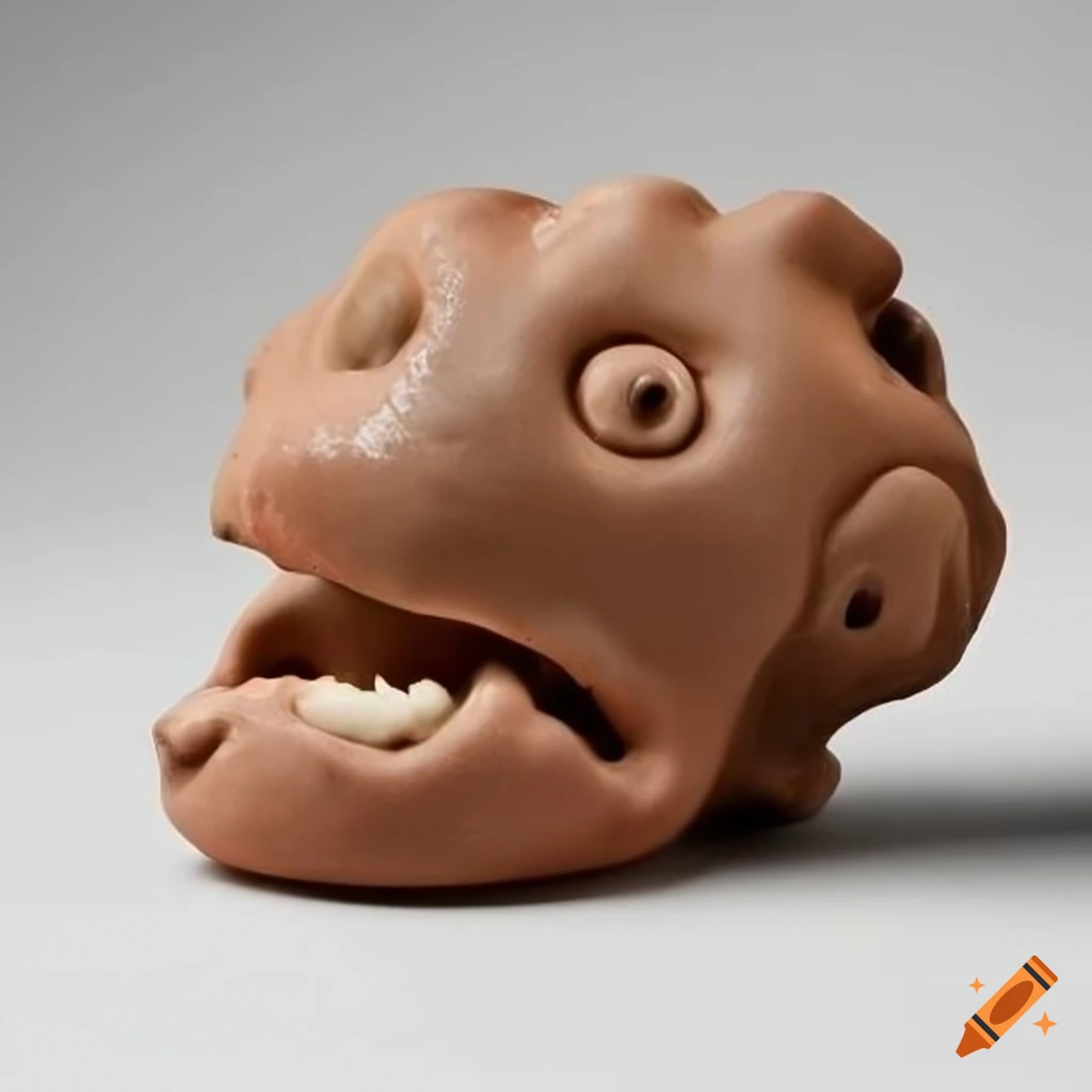Unfired clay sculpture with unique forms and textures on Craiyon